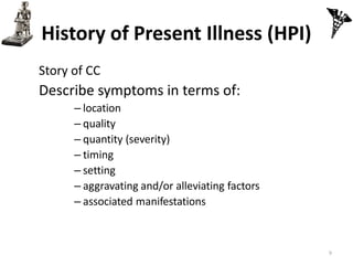 IVMS -ICM Medical History and Physical Examination Overview | PPT