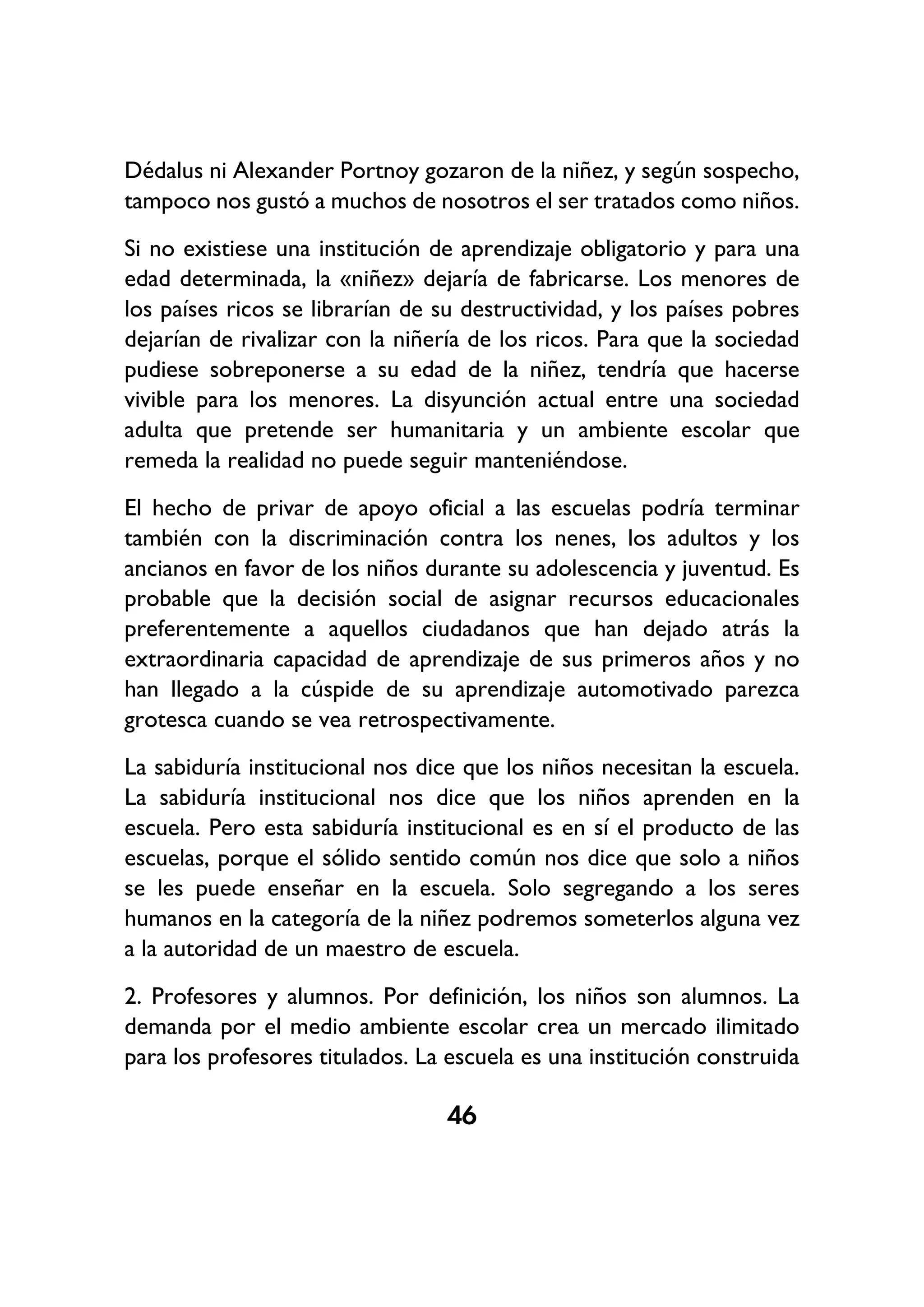 La Sociedad Desescolarizada - Iván Illich | PDF