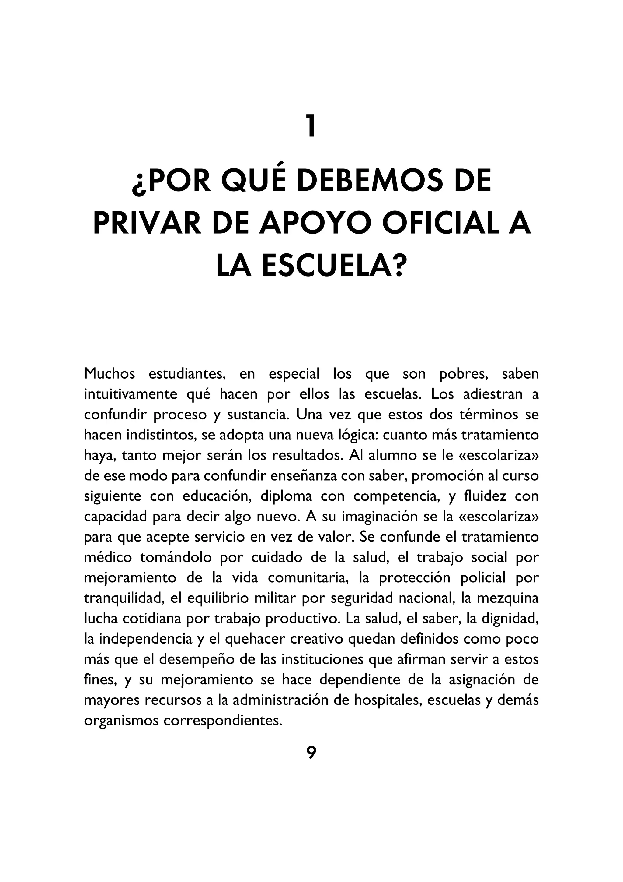 La Sociedad Desescolarizada - Iván Illich | PDF