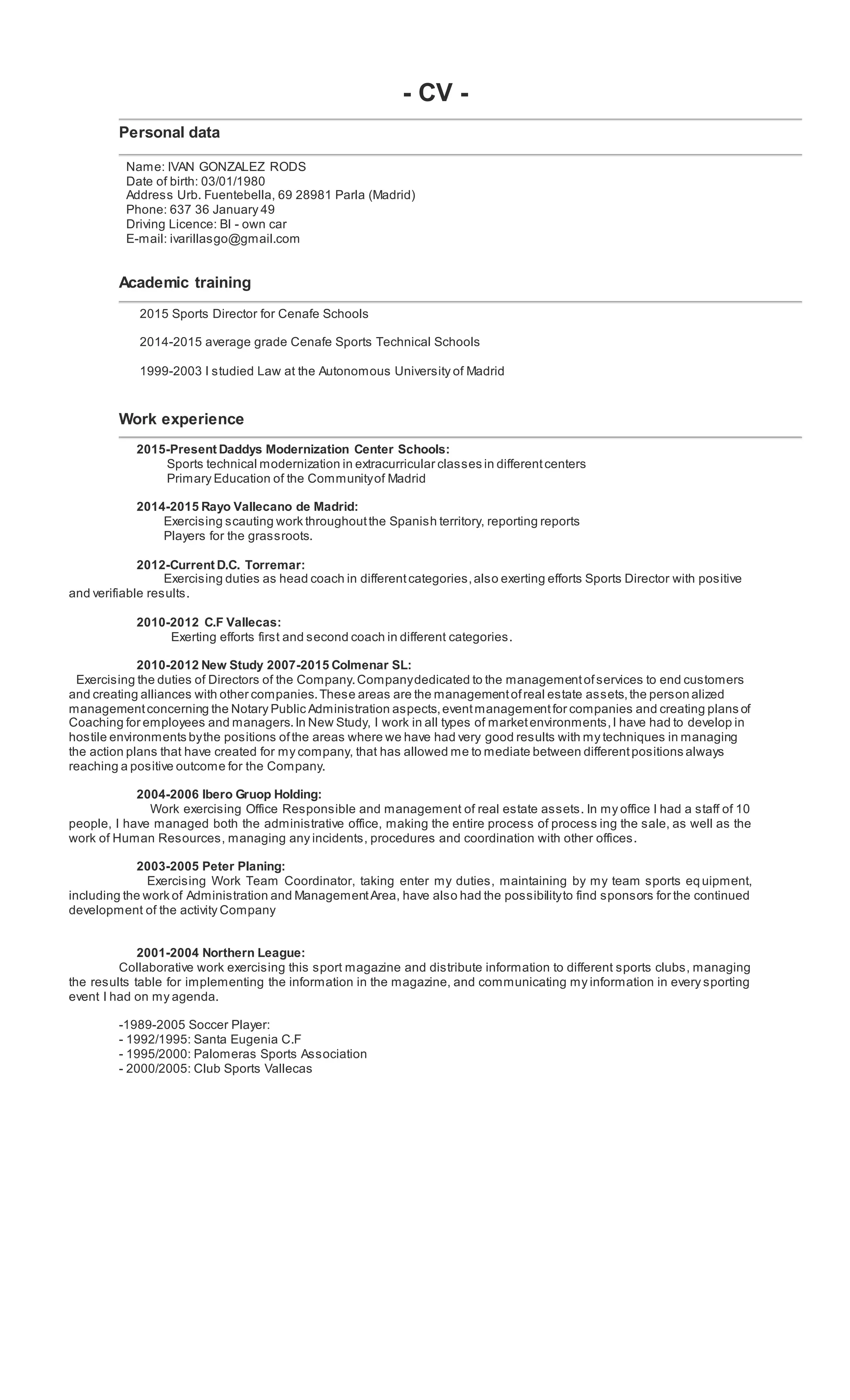 Iván Varillas González Curriculum Inglés | DOCX