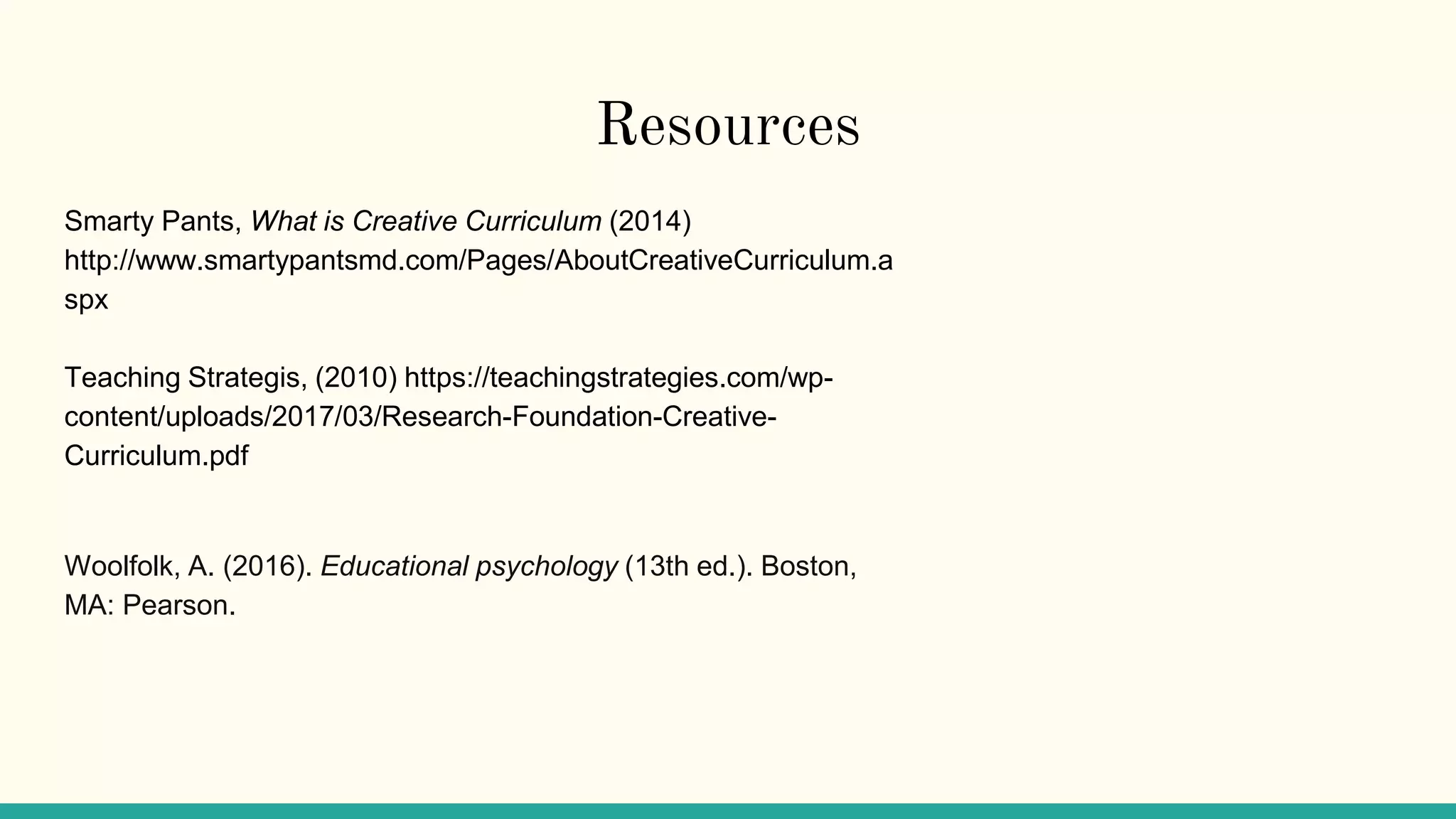 Ivory b week6_creative curriculum approach-3 | PPTX | Daycare and Pre ...