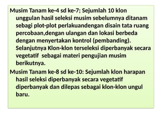 Metode Pemuliaan Vegetatif (Stek atau klon) | PPTX
