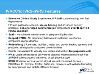 IVR Clinical Concepts RTSM & ePRO/eCOA eSource Solutions | PPT