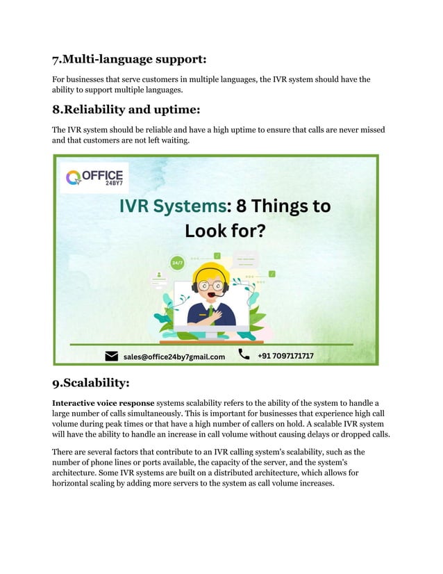 IVR Systems_ 8 Things to Look for | PDF