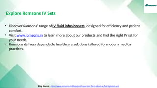 IV Sets: Precision and Reliability in Fluid Infusion | PPTX