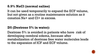 IV therapy, Type of IV fluids, Fluid calculation | PPT