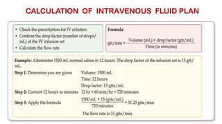 IV therapy, Type of IV fluids, Fluid calculation | PPT