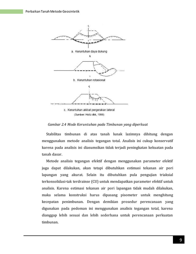 Perbaikan tanah dengan Geosintetik (Ivtitah anita) | DOCX