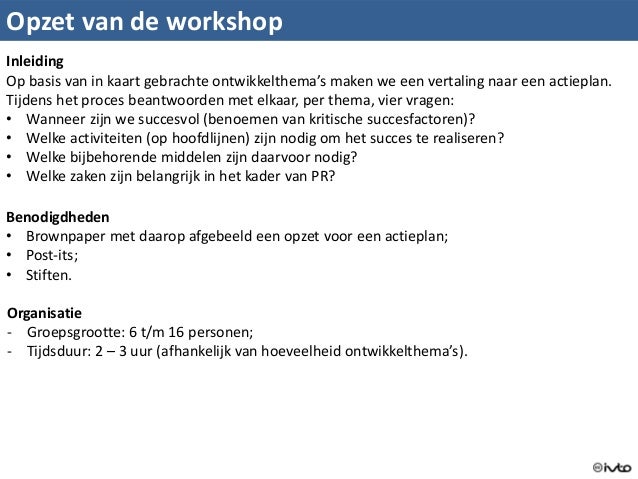 Het opstellen van een actieplan (workshop)