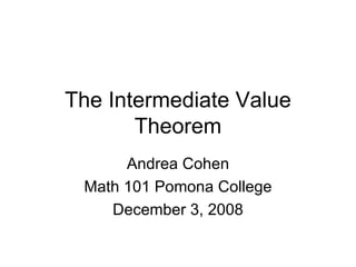 Intermediate Value Theorem | PPT