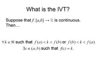 Intermediate Value Theorem Formula