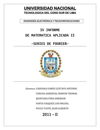 4to Trabajo de Matematica Aplicada II - Series de Fourier - UNTECS | PDF