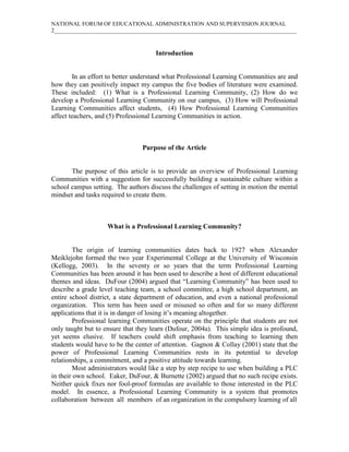 Ivy, adam the challenge of building professional learning communities ...