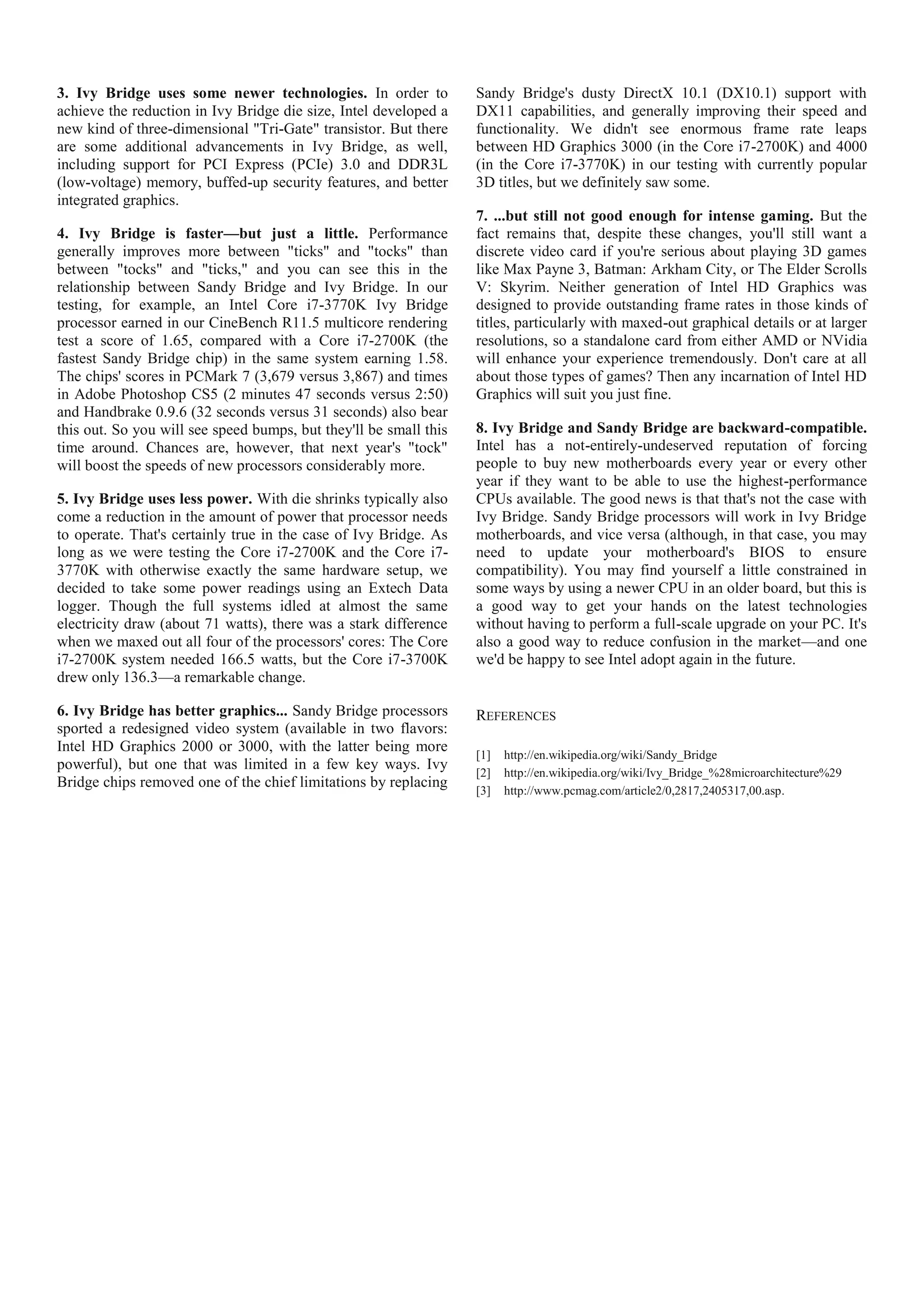 Ivy bridge vs Sandy bridge Micro-architecture. | PDF
