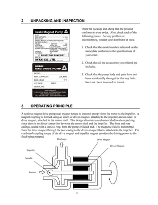Iwaki America - Mag Drive Pump - MD WDM Series.pdf | First Aid | Injuries