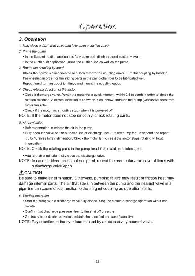 Iwaki Magnetic Drive Pumps Instruction Manual | PDF