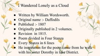 I Wandered Lonely as a Cloud | PDF