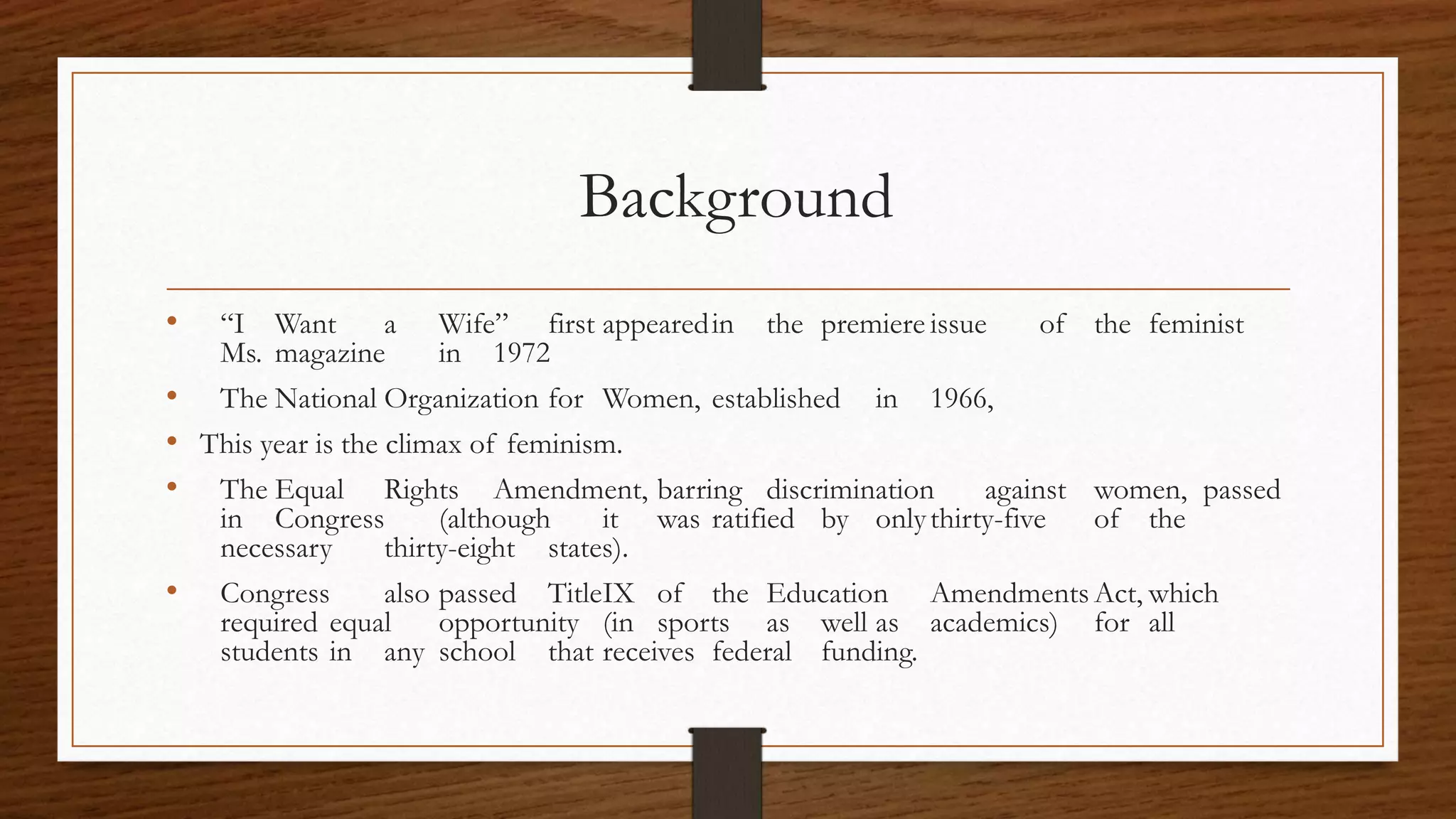 I want a wife, Judy Brady , BBS English | PPTX