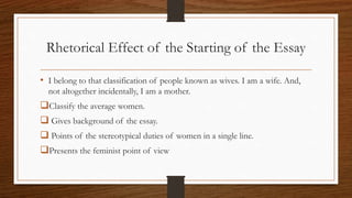 I want a wife, Judy Brady , BBS English | PPTX