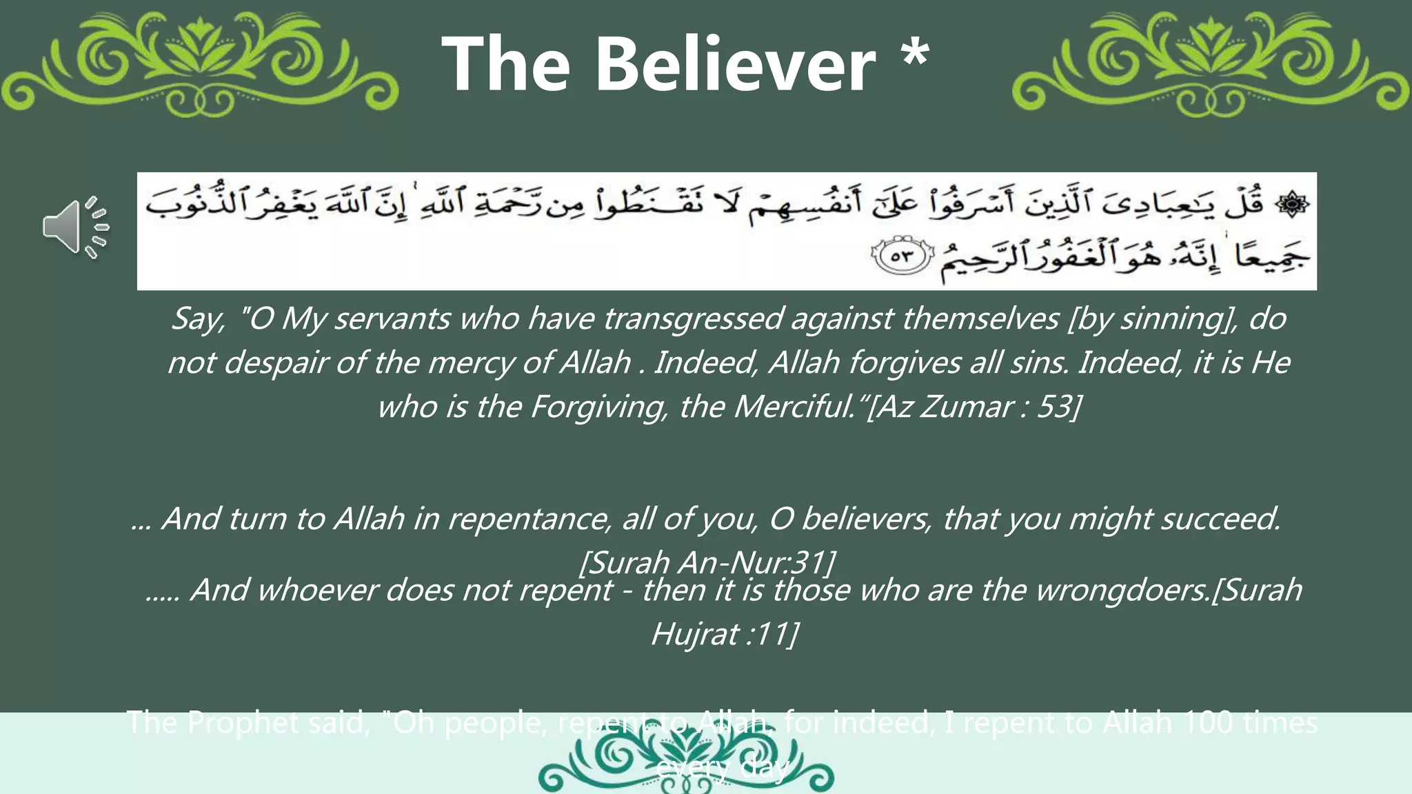 Repentance in Islam | PPTX | Islam | Religion & Spirituality