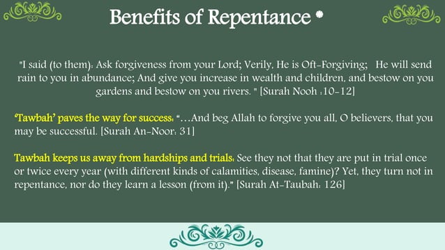 Repentance in Islam | PPTX | Islam | Religion & Spirituality