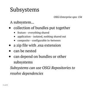 Provisioning with OSGi Subsystems and Repository using Apache Aries and ...