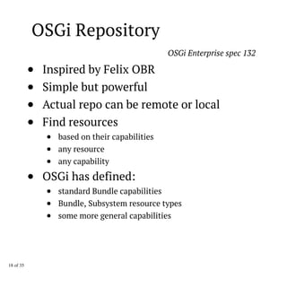 Provisioning with OSGi Subsystems and Repository using Apache Aries and ...
