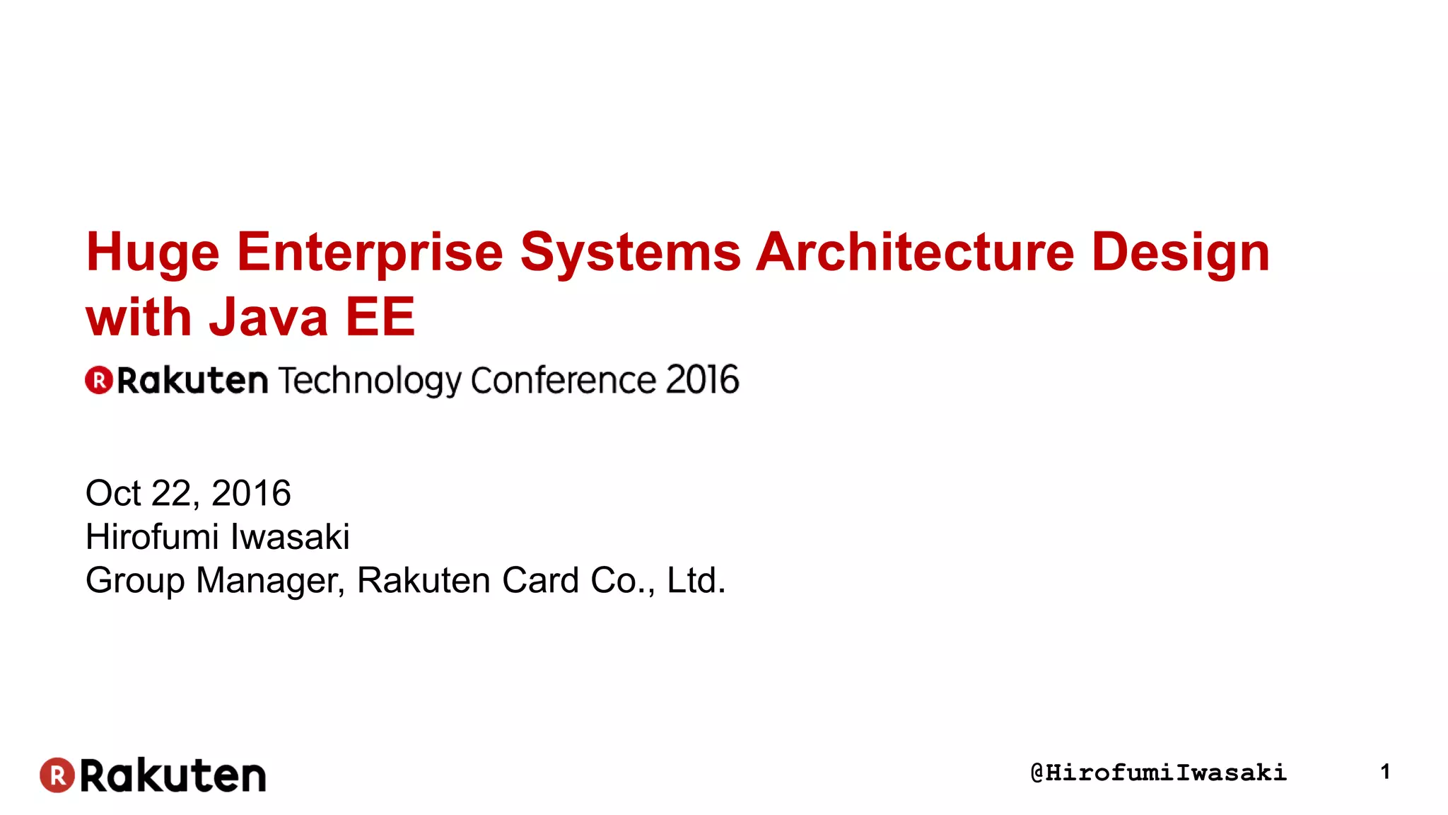 Huge Enterprise Systems Architecture Design With Java Ee Ppt