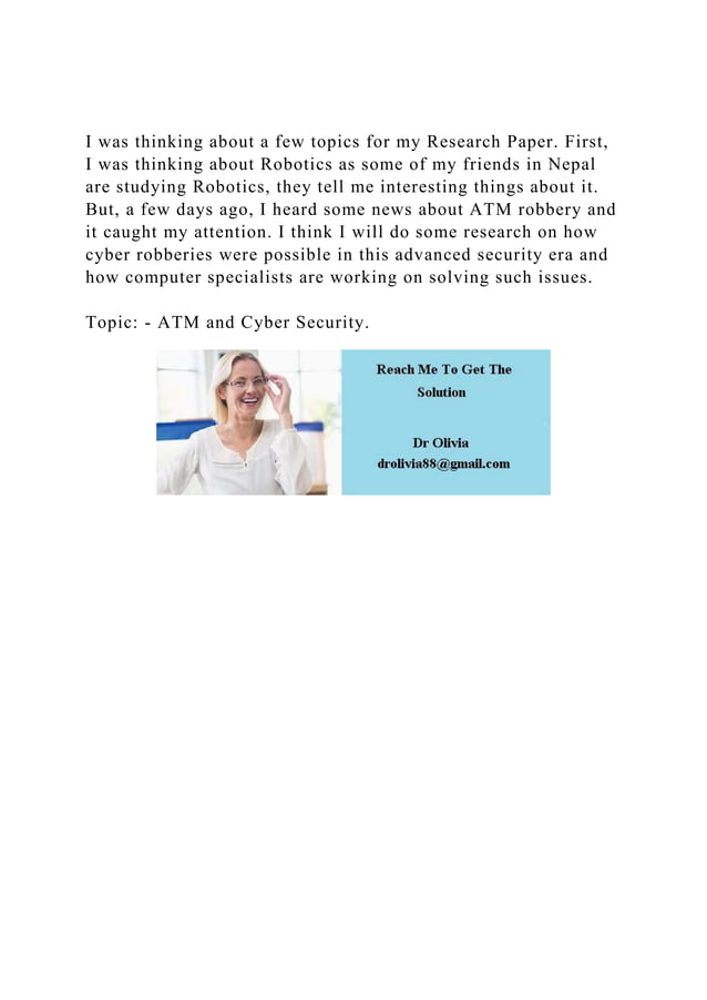 I was thinking about a few topics for my Research Paper. First, I .docx