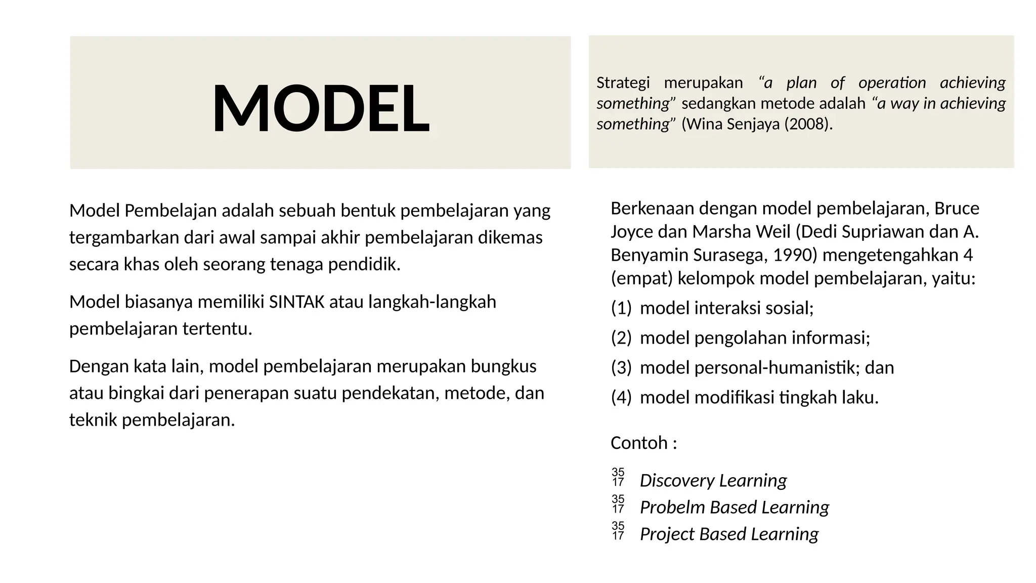 Teori, Model Strategi Pendekatan dalam Pembelaharan | PPT