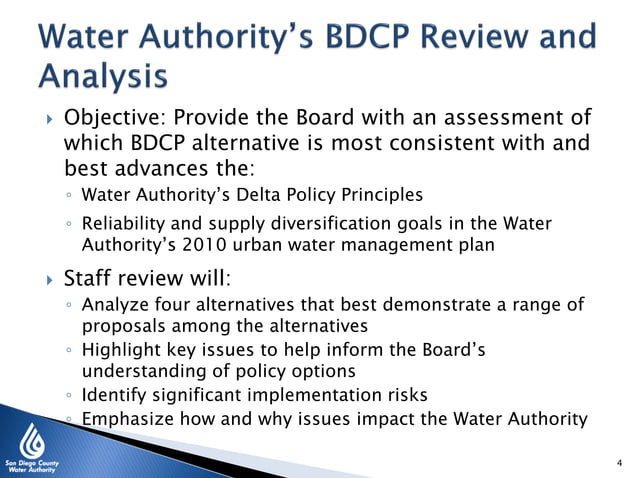 BDCP: Water Authority Board Review Process July 25, 2013 | PPT