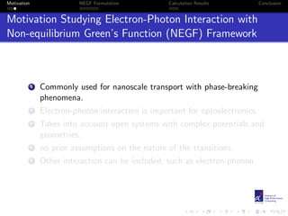 Non-equilibrium Green's Function Calculation of Optical Absorption in Nano Optoelectronic ...