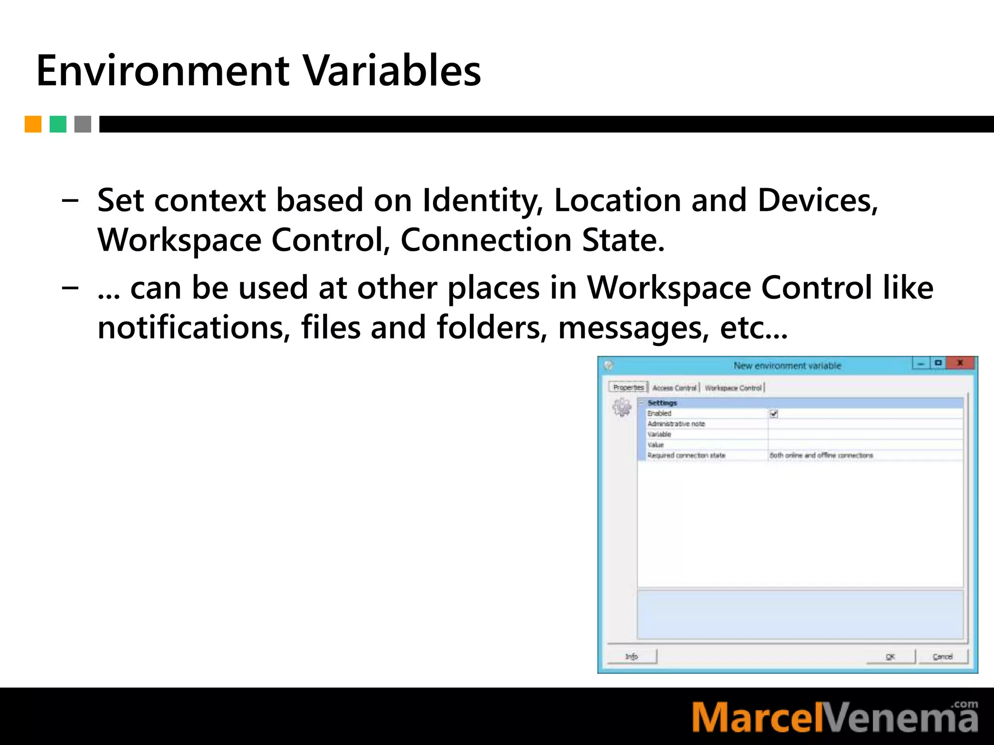 Workspace Control Environment Variables | PPTX