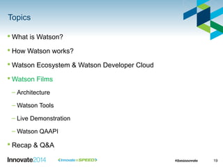 IWE 2480 - An Ecosystem of Innovation: Creating Cognitive Apps Powered by IBM Watson and IBM ...