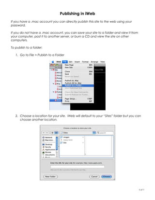 iWeb Quick Glance Cheat Sheet | PDF