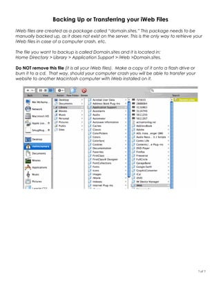 iWeb Quick Glance Cheat Sheet | PDF