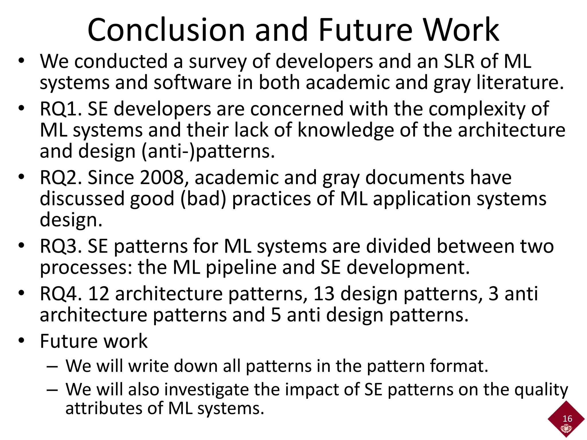 Studying Software Engineering Patterns for Designing Machine Learning ...