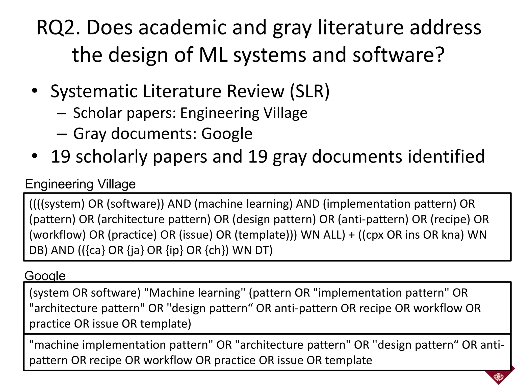 Studying Software Engineering Patterns for Designing Machine Learning ...