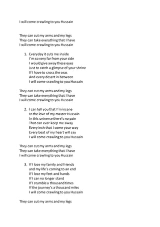 I will come crawling to you hussain | DOCX