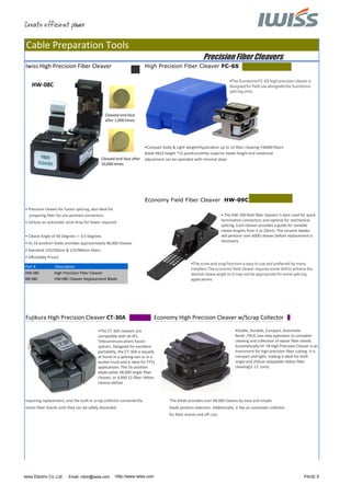 Iwiss Fiber Optic Tools Catalogue 2013 | PDF