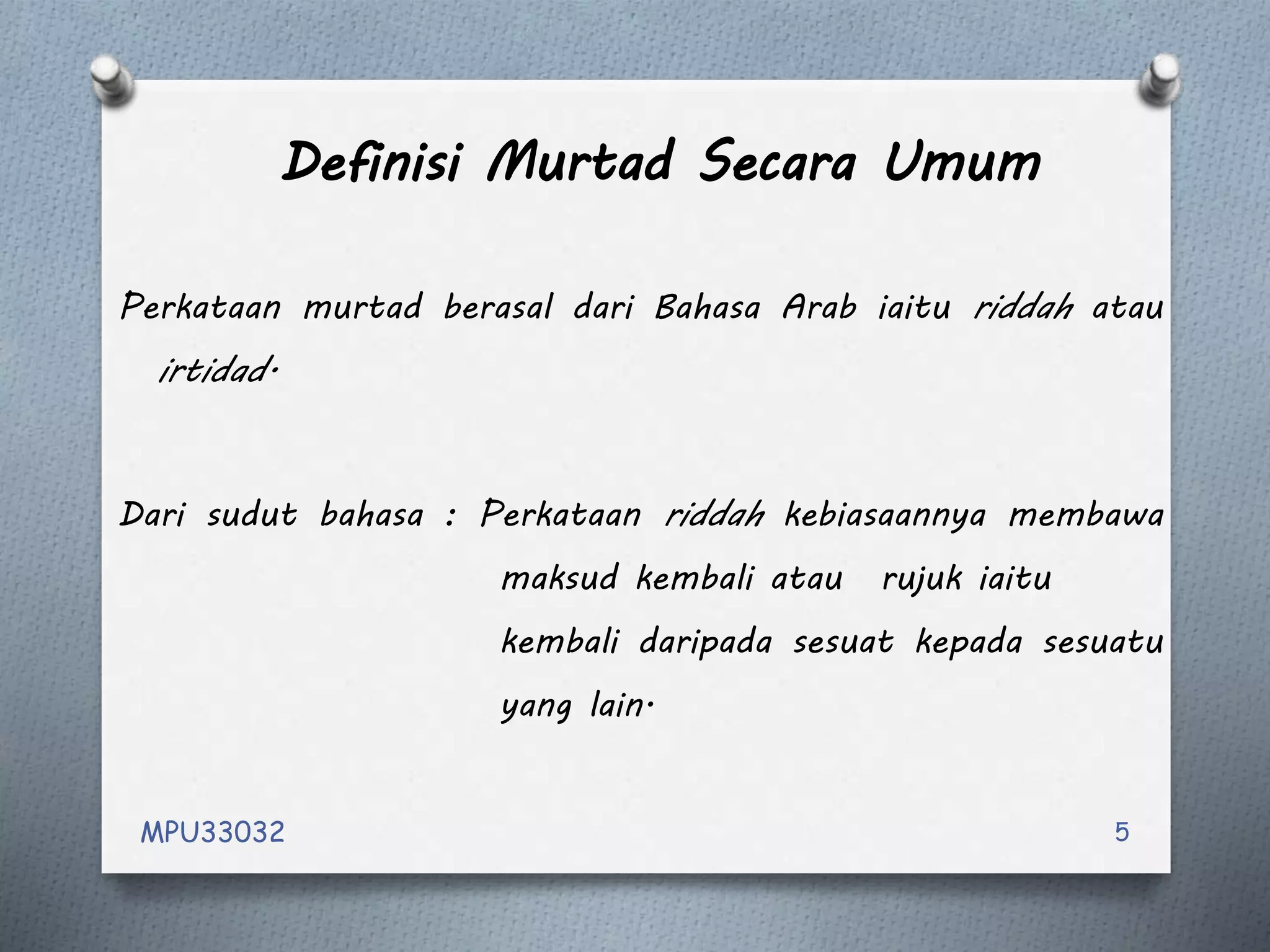 Isu Murtad | PPT