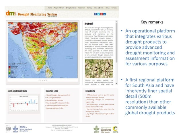 South Asia Drought Monitoring System (SADMS) | PDF | Agriculture | Industries