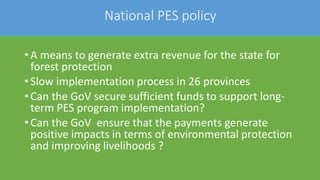 Lessons from Payment for Ecosystem Services (PES) implementation in ...