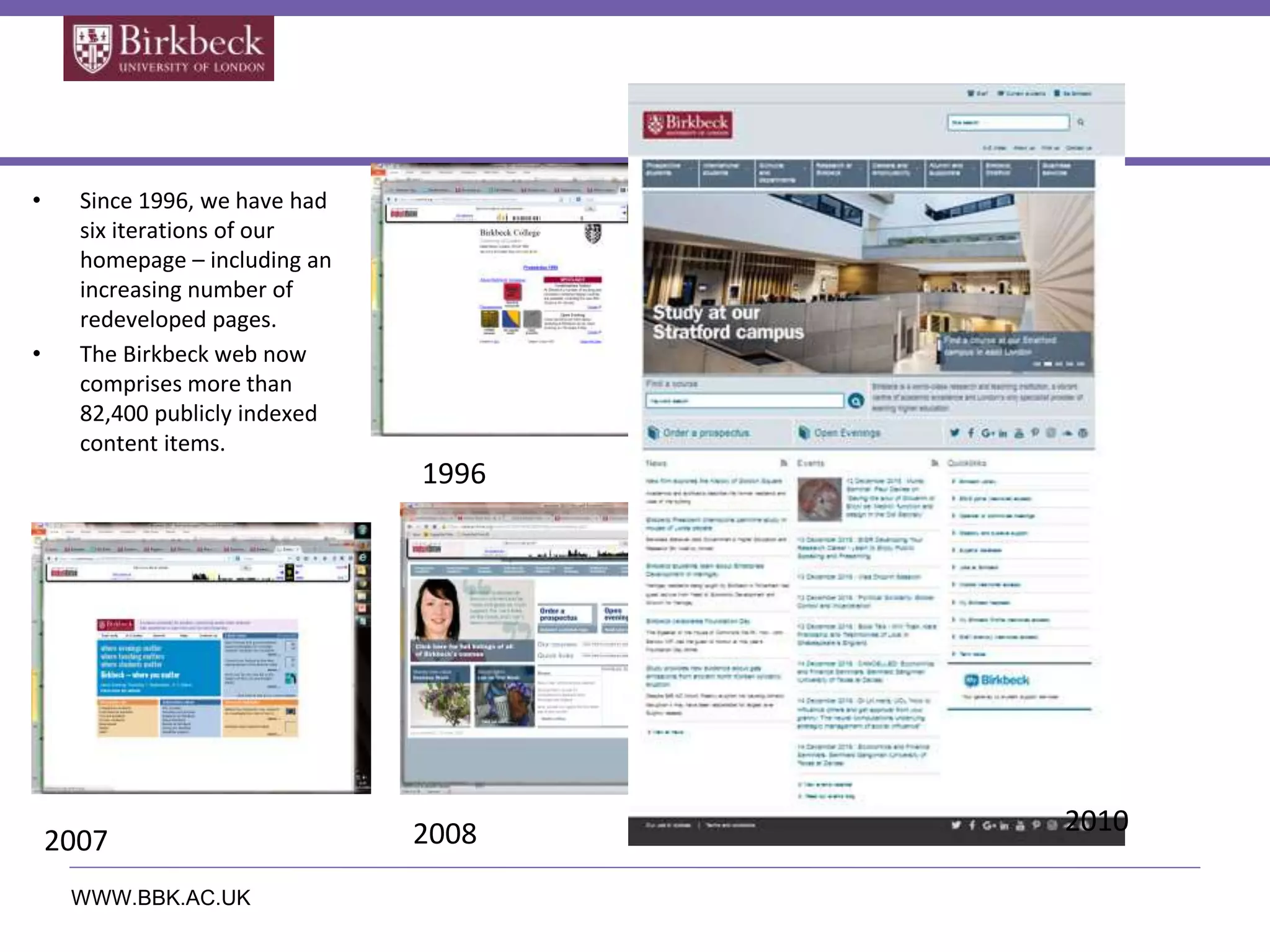 Telling the Birkbeck Story | PPT