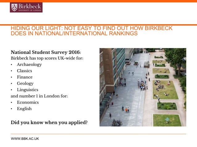 Telling the Birkbeck Story | PPT