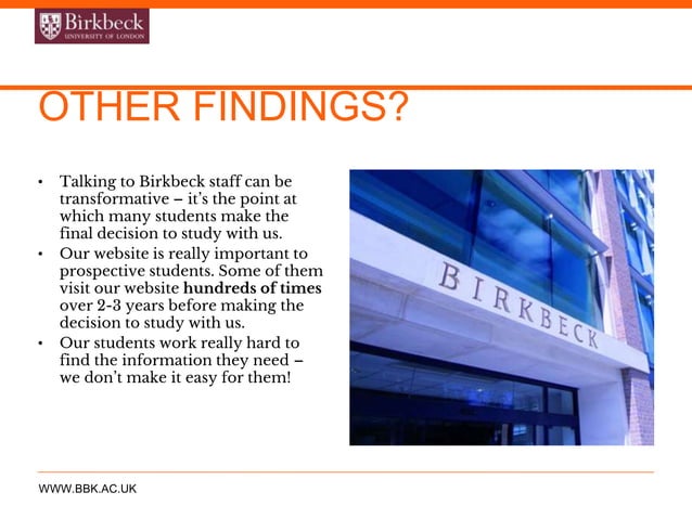 Telling the Birkbeck Story | PPT