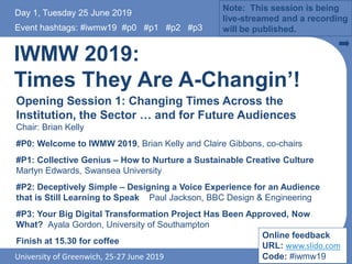 IWMW 2019 session titles | PPT