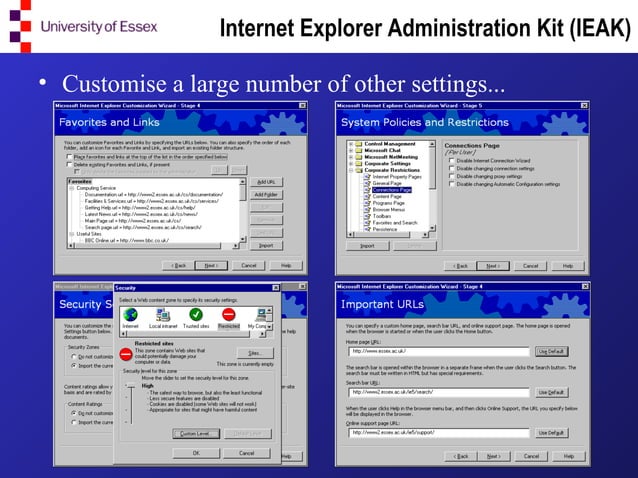 IWMW 1999: Browser management | PPT