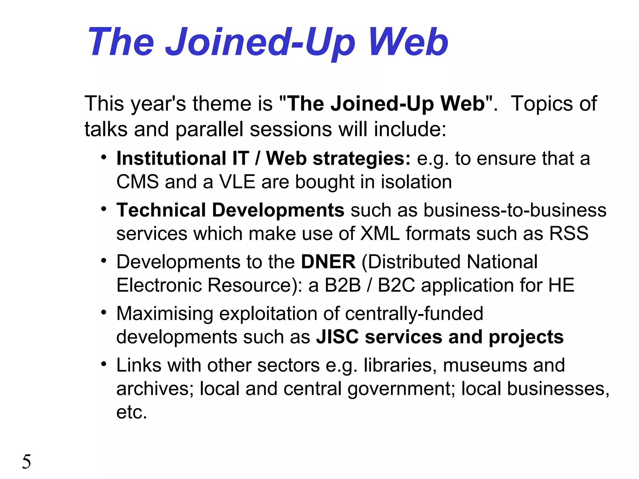 IWMW 2000: Introduction | PPT