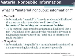 IWOGC - Material Nonpublic Information -- 09-21-10 | PPT